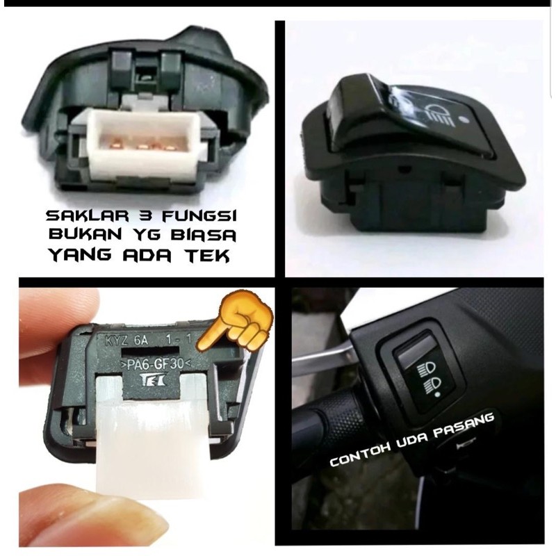 Jual Saklar Tombol Dim 3 Titik Dimmer 3 Fungsi Lampu Motor On Off Revo ...