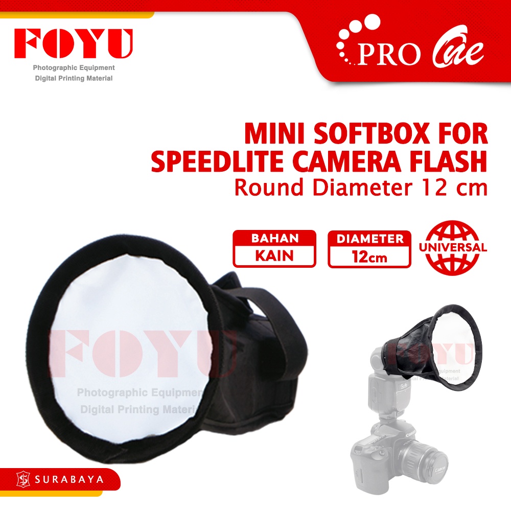 Jual Mini Softbox Eksternal Speedlite Camera Flash Round Kain Bulat Lingkaran 12 Cm | Shopee ...