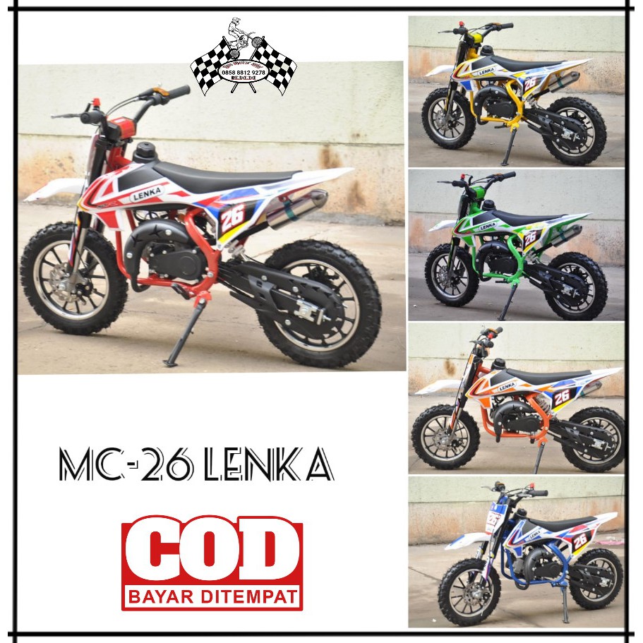 Jual MOTOR MINI TRAIL/MOTOR MINI CROSS LENKA MC26 50cc | Shopee Indonesia