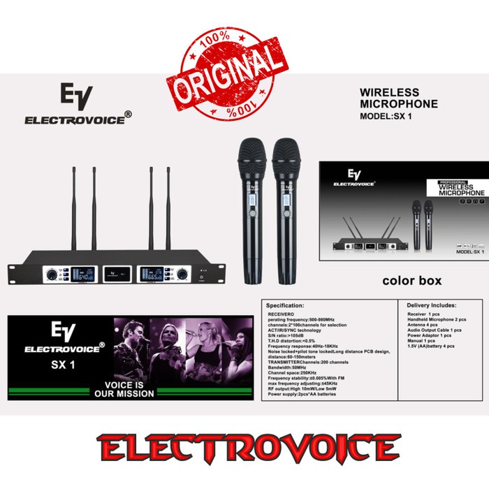 Jual Mic wireless Electro voice EV SX1 MULTI CHANNEL ORIGINAL | Shopee ...
