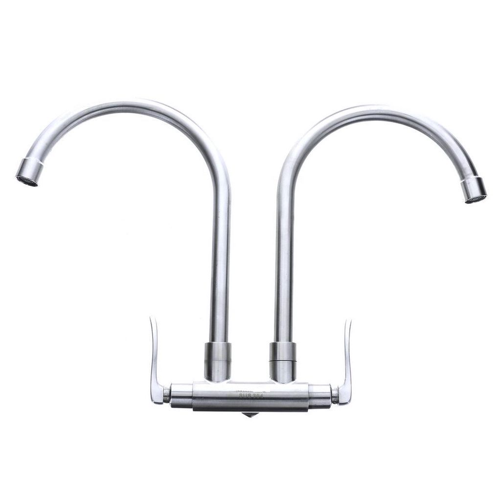 Jual Keran Wastafel Kran Angsa Double Cabang Tembok Air Cuci Tangan ...