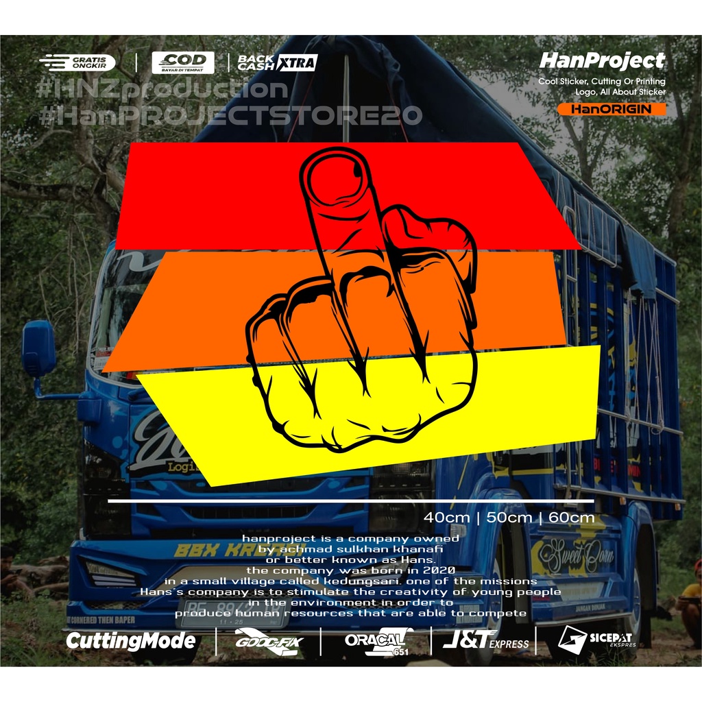 Jual STICKER CUTTING KACA MOBIL TRUK DAN PICK UP GAMBAR TANGAN NAKAL ...