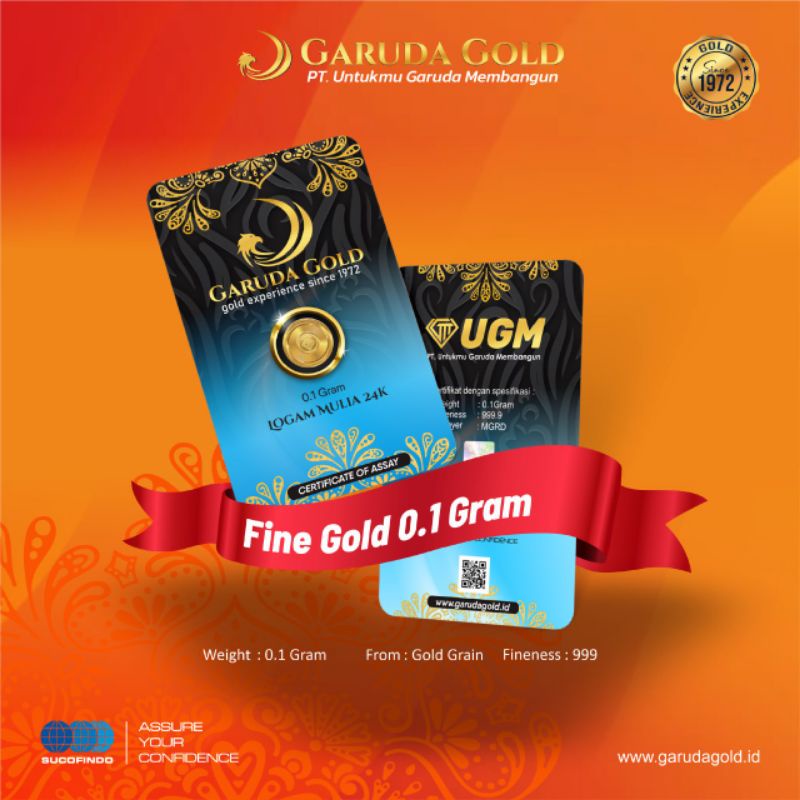 Jual mini gold 0.1gr Emas 24 karat asli original garuda gold logam ...