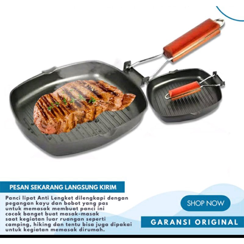 Jual Alat Panggang Barbeque Grill Pan Pemanggang Panci Lipat BBQ Tempat ...