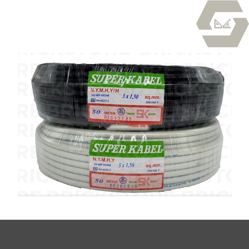 Jual Kabel Listrik NYYHY / NYMHY 3x1.5 Serabut Putih/Hitam @50m SUPER | Shopee Indonesia