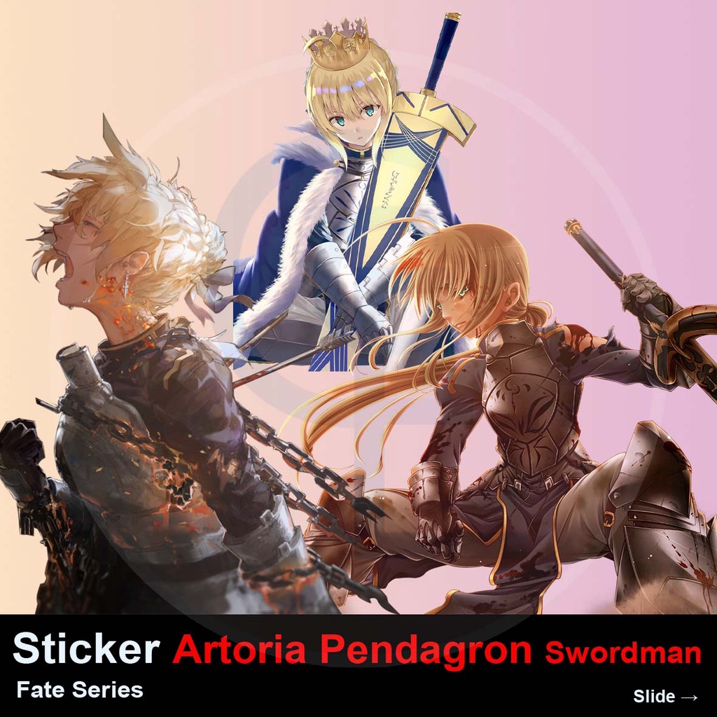 Jual Sticker stiker Anime Saber Artoria Pendagron Fate Swordman Vinyl ...