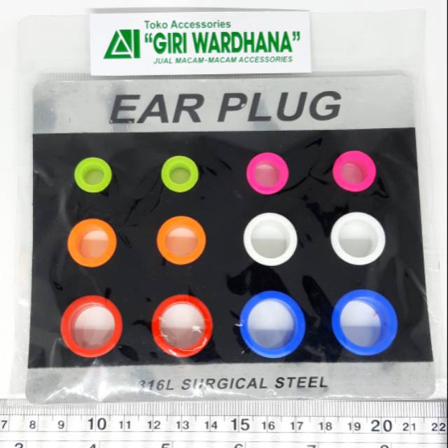 Jual Ear Plug Karet Isi 12pcs Giwang Plong Anting Punk Anting Lubang ...