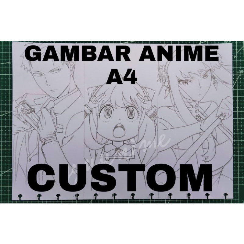 Jual Jasa sketsa gambar custom anime A4 | Shopee Indonesia