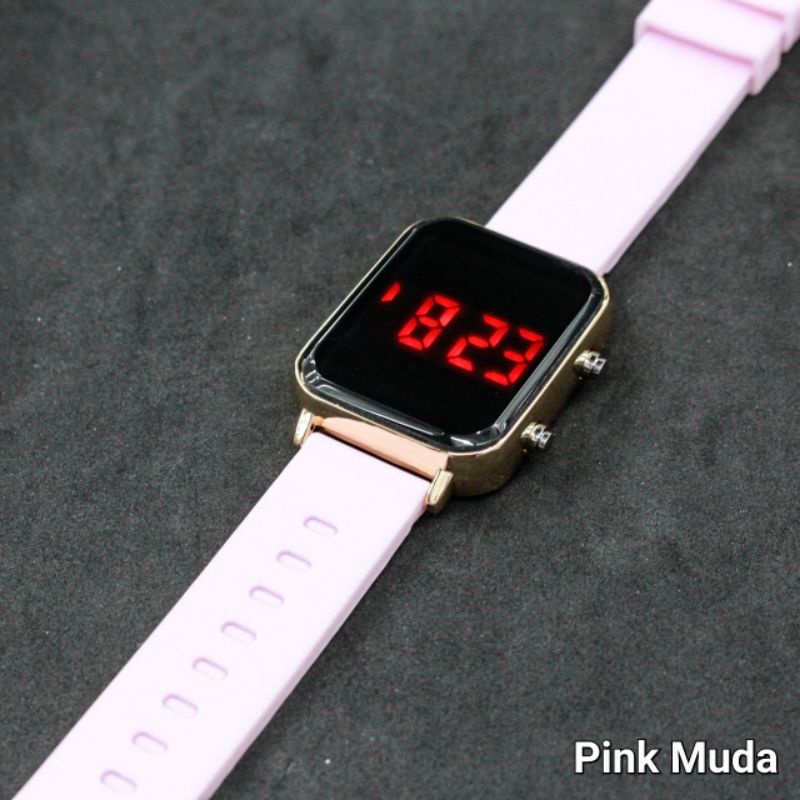 Jual Jam Tangan Pria Wanita LED Couple Jinshengsi Curved Screen Rubber ...