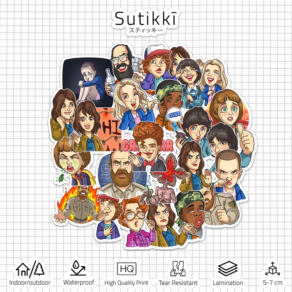 Jual Sutikki | Sticker Pack Stranger Things Netflix Die Cut Vinyl ...