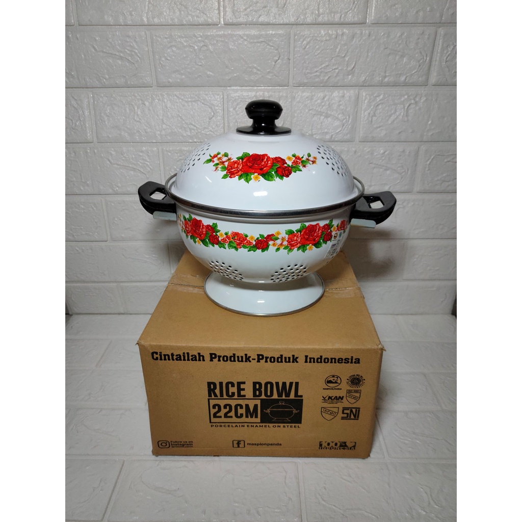 Jual RICE BOWL 22 CM MASPION / TEMPAT NASI / TEMPAT NASI ENAMEL ...