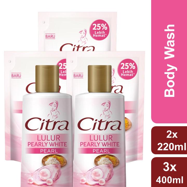 Jual Citra Body Wash : Lulur Pearly White Bottle 220ml + Refill 400ml ...