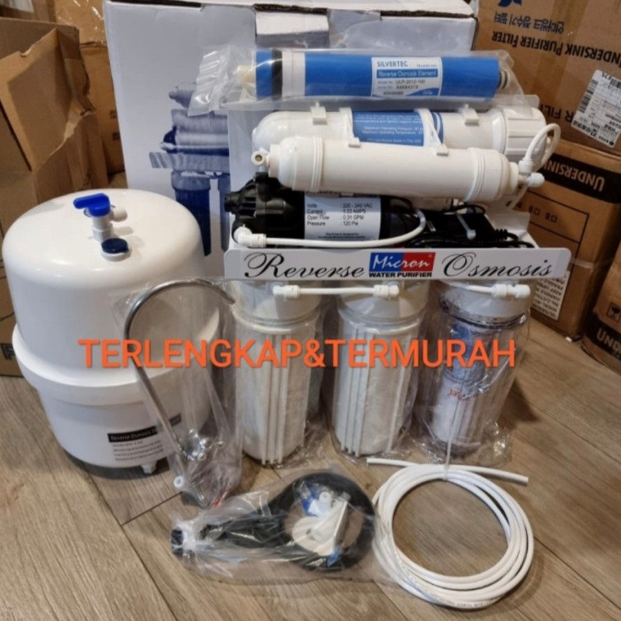 Jual Mesin Reverse Osmosis (RO) Micron 100GPD / Filter Air Minum 100 GPD murah | Shopee Indonesia