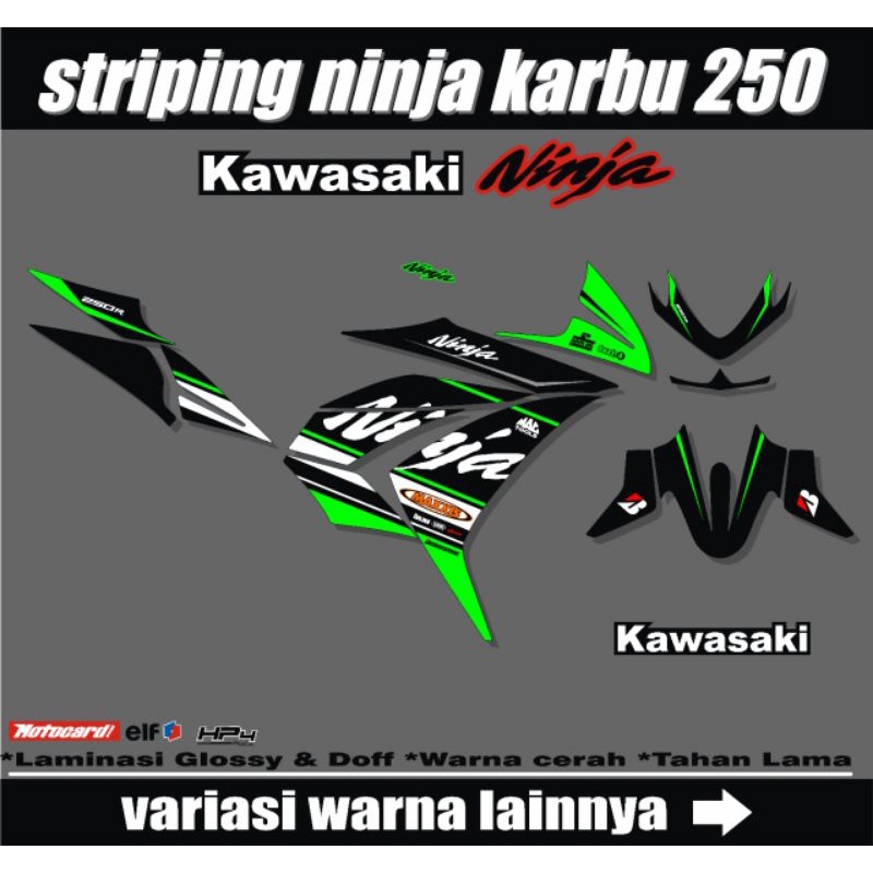 Jual Decal Striping Ninja 250 Karbu Semi Full Stiker Variasi Motif ...