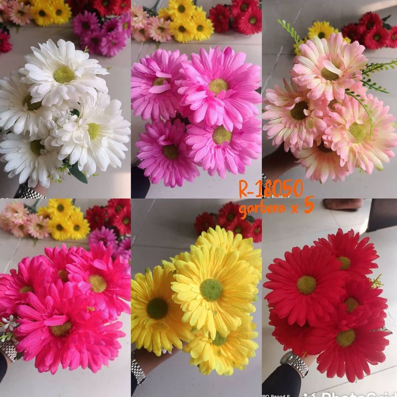 Jual Bunga Garbera X5 Artificial Hias / 1 Lusin R18050 | Shopee Indonesia