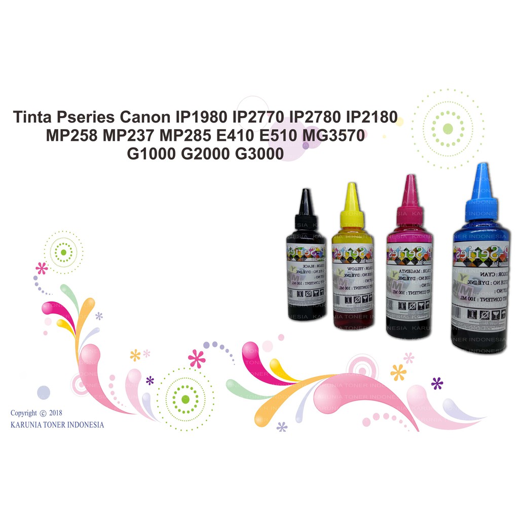 Jual Tinta Pseries Canon IP1980 IP2770 IP2780 IP2180 MP258 MP237 MP285 ...