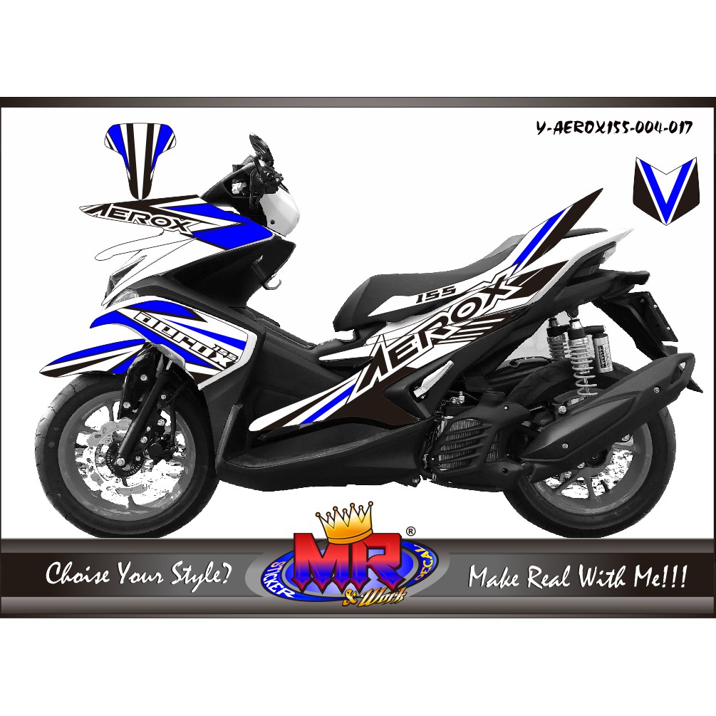 Jual stiker decal semifull aerox merah putih modifikasi aerox 155 keren ...