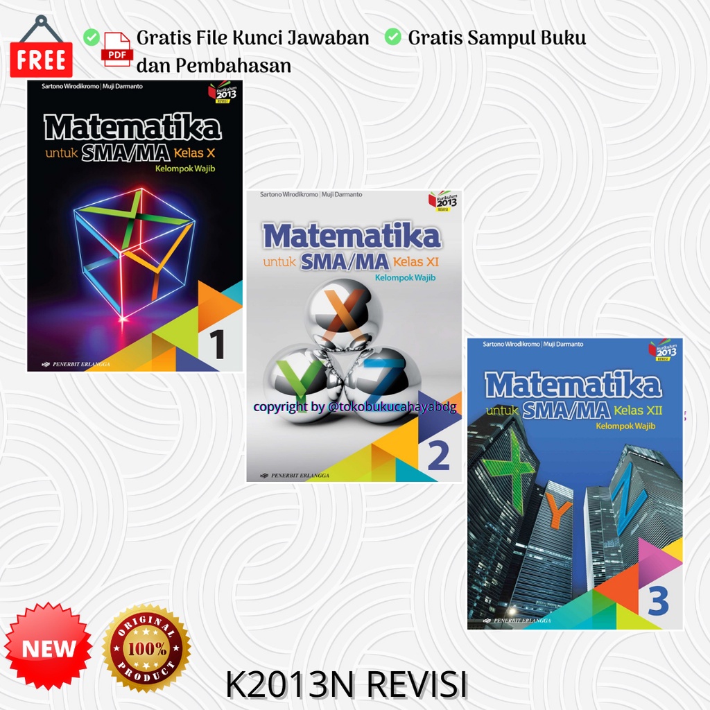 Jual Buku Matematika XYZ (WAJIB) SMA Kelas 10 11 12 SARTONO K13N ERLANGGA ORIGINAL BARU | Shopee ...