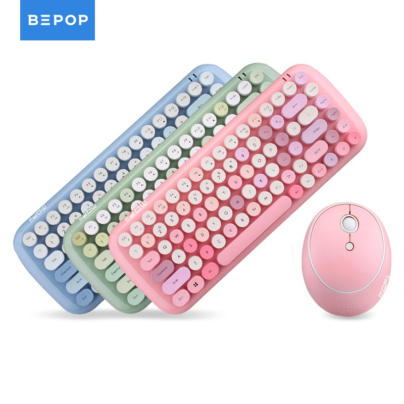 Jual Bepop Wireless Keyboard Mouse Set Cute Colors Candy MOFi 2.4G ...