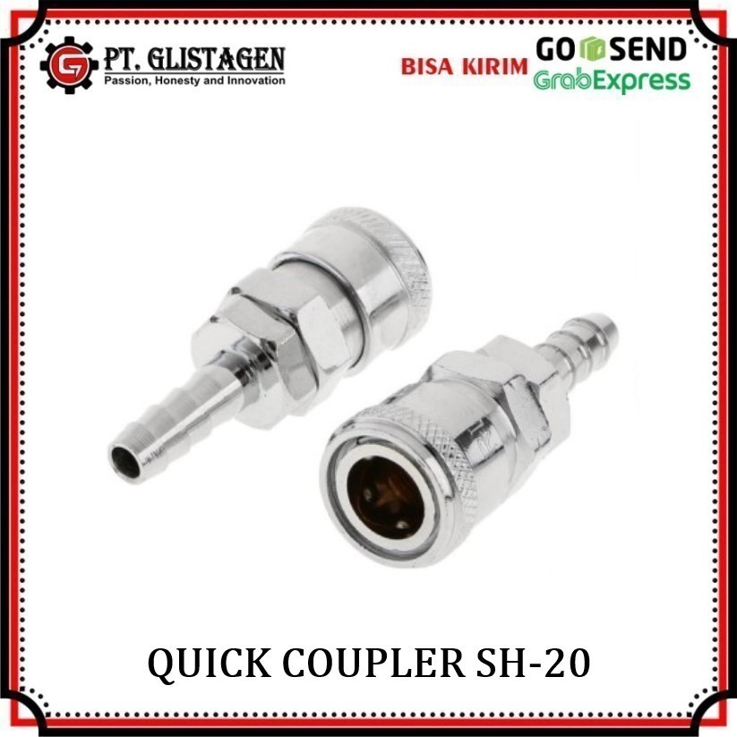 Jual Coupler SH 20/Quick Coupler SH 20 Sambungan Selang Kompresor Recoil Cuk Kopler SH20 ...