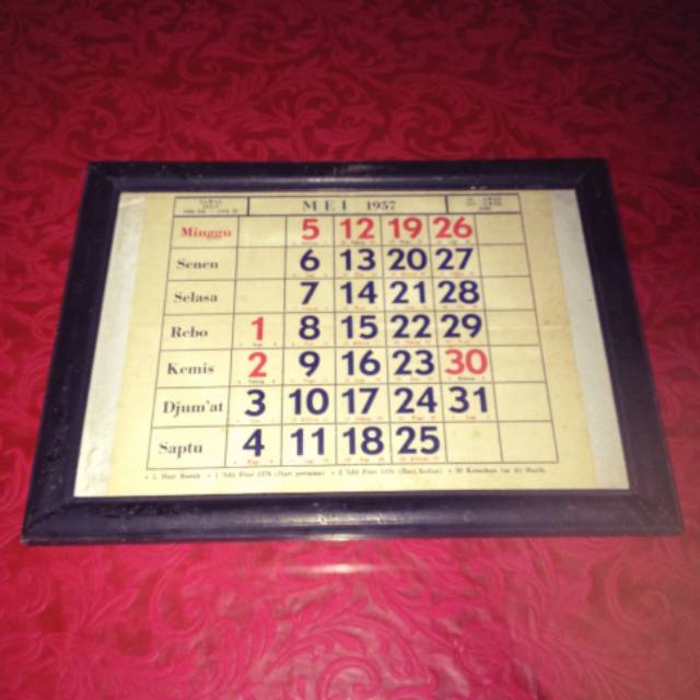 Jual Bulan MEI Tahun 1957 Koleksi Pajangan Kalender Jadul | Shopee ...
