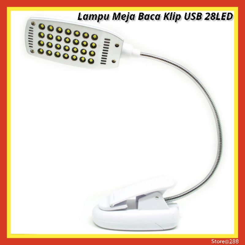 Jual Lampu Meja Belajar Baca LED Clip Jepit USB Cable 28LED YHX187 ...