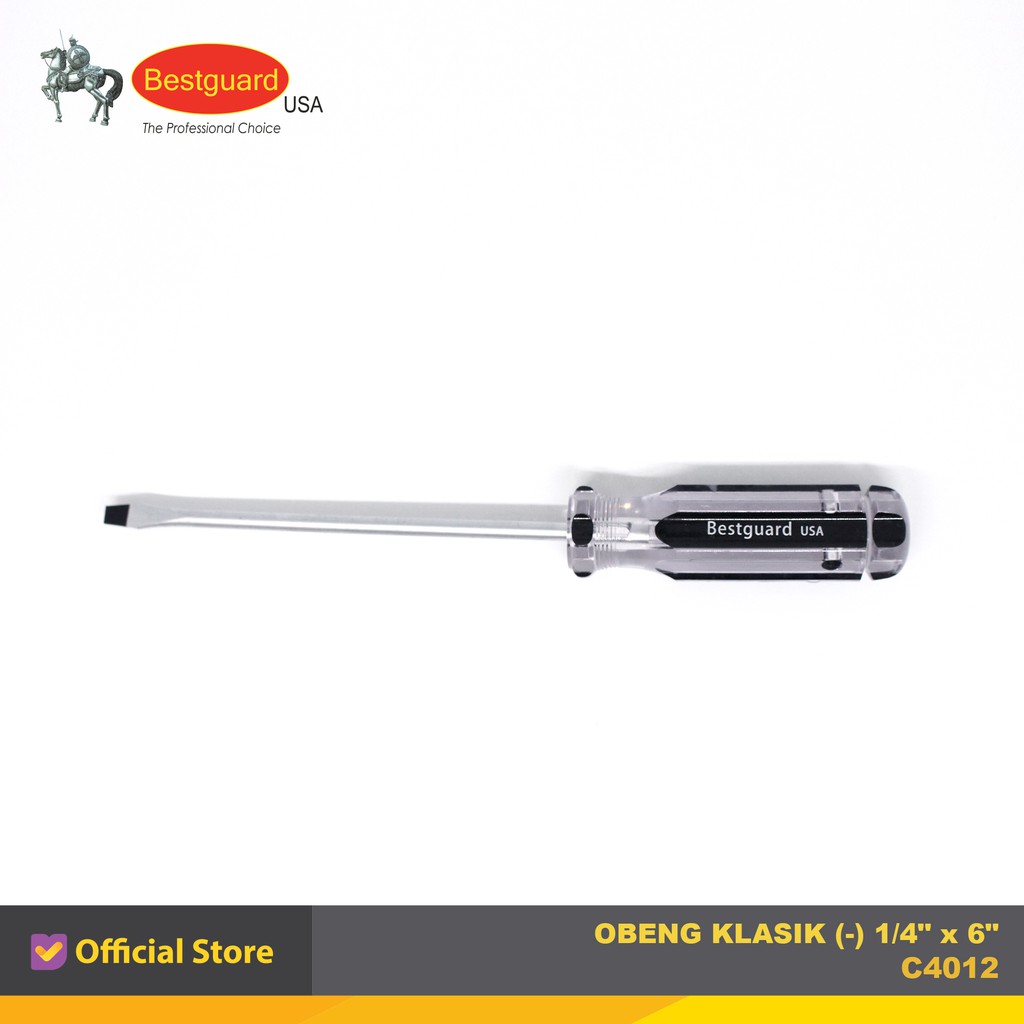 Jual Bestguard Obeng Klasik Minus (-) 1/4" X 150Mm | Shopee Indonesia