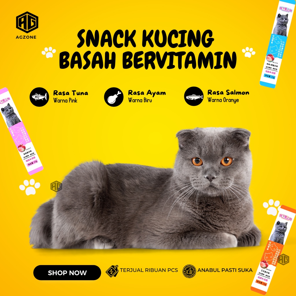 Jual snack hewan peliharaan cat strip 15g/strip kuing kecil dan kucing ...