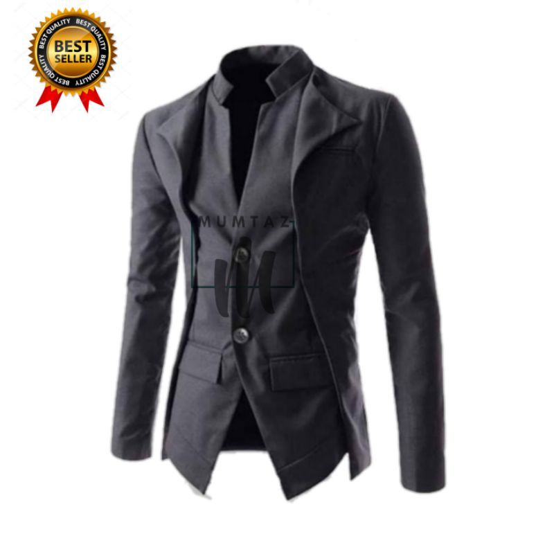 Jual jas pria warna hitam lengan pajang slimfit jas kantor jas resmi ...