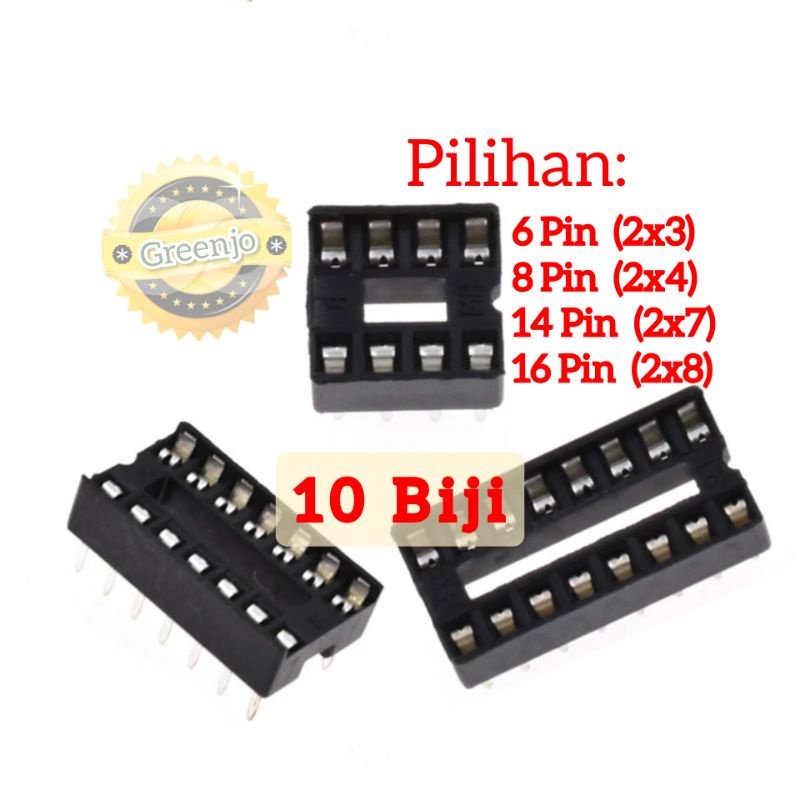 Jual x10 Socket IC DIP 6Pin 8Pin 14Pin 16Pin Adapter Soket DIP 8Pin ...