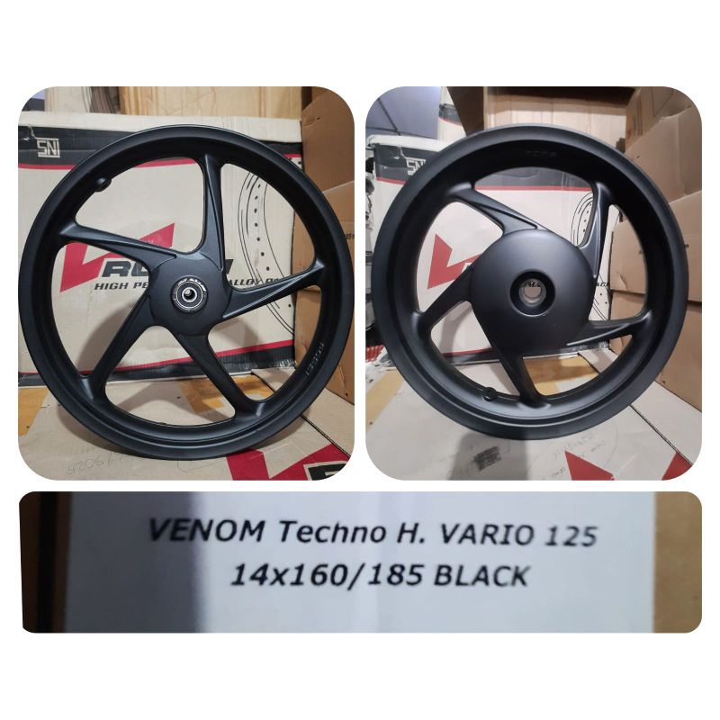 Jual velg venom techno vario 125/150 hitam | Shopee Indonesia