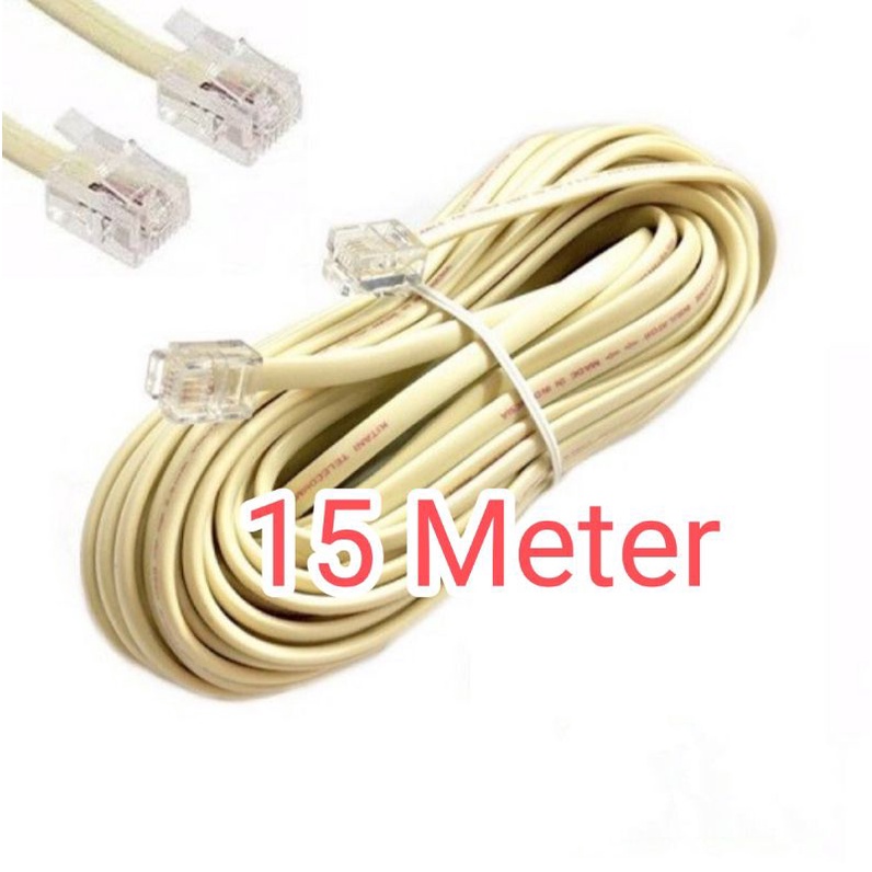 Jual KABEL LINE TELEPON RJ11 15 meter | Shopee Indonesia