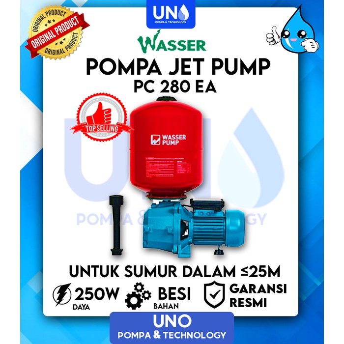 Jual Pompa air Jet Pump Otomatis Wasser PC 280 EA / PC-280 EA / PC280EA ...