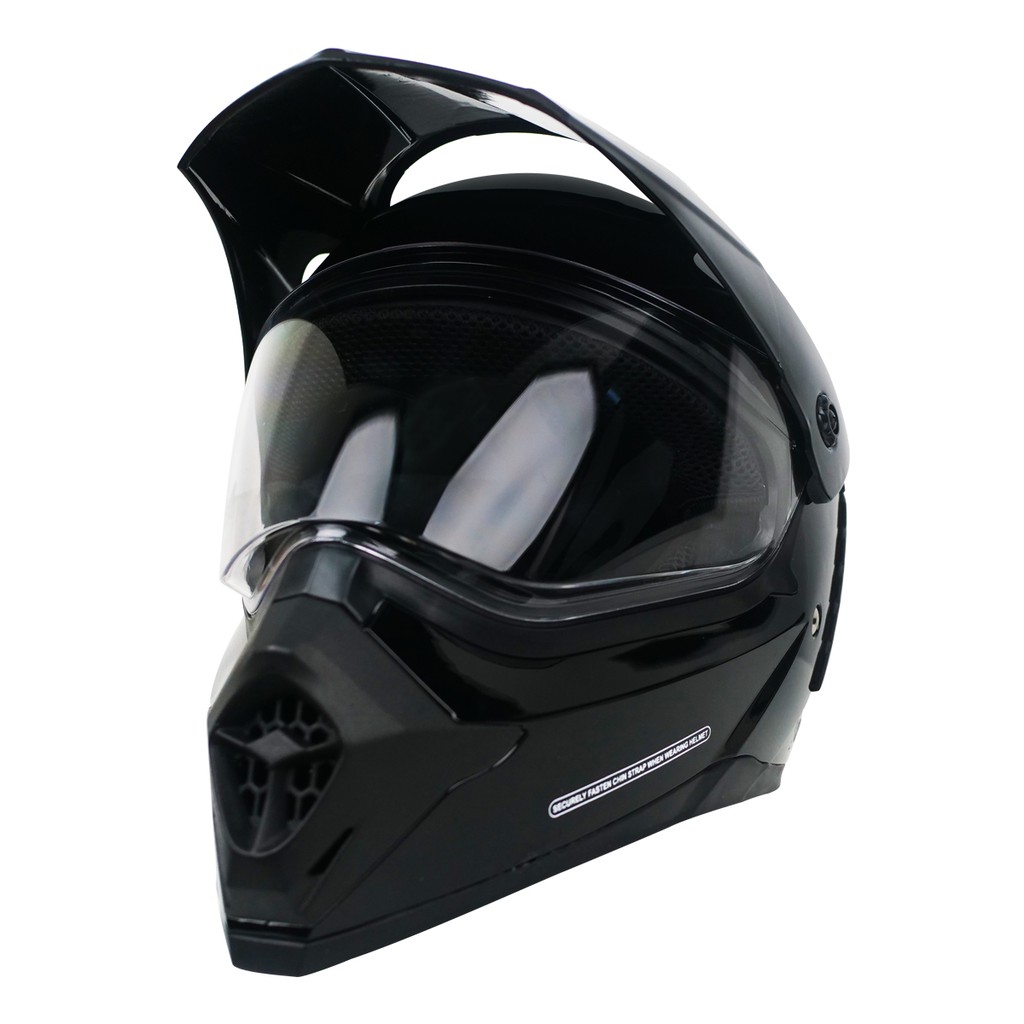 Jual Cargloss Supermoto Helm Full Face - Deep Black | Shopee Indonesia