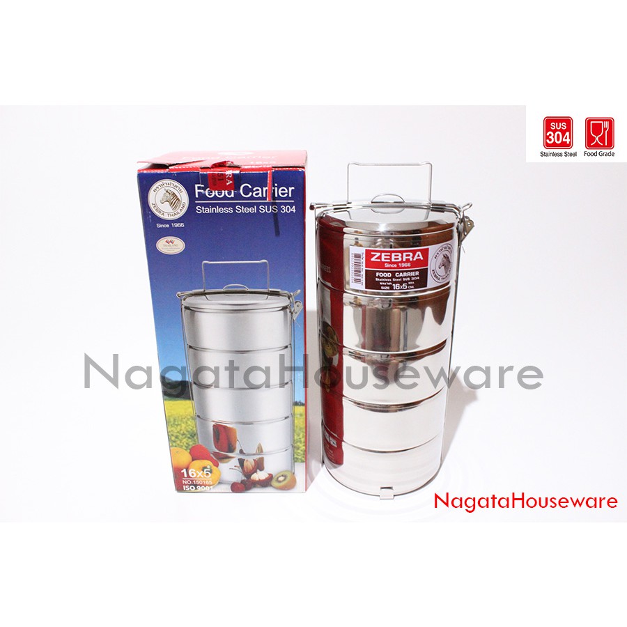 Jual Rantang Susun 5 Stainless / Rantang Zebra Stainless / Rantang ...