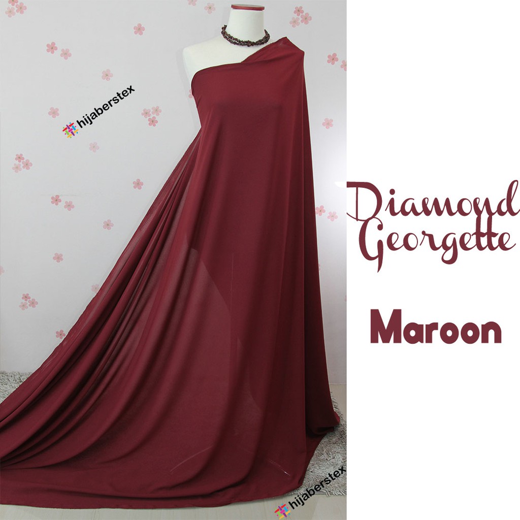 Jual 1/2 Meter Kain DIAMOND GEORGETTE Maroon (ecer warna) | Shopee ...