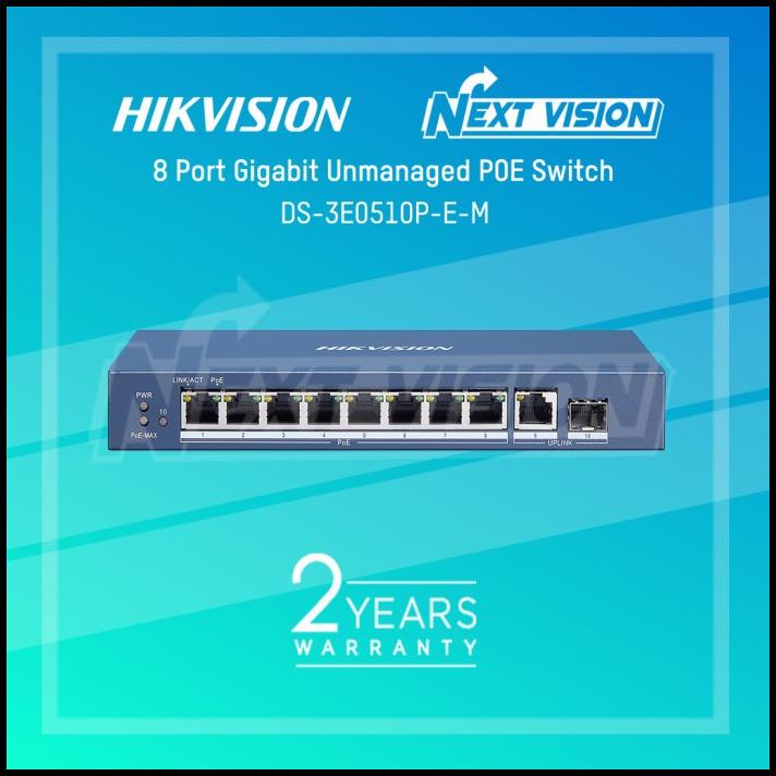 Jual Ds-3E0510P-E/M - Hikvision Gigabit Poe Switch 8 Port | Shopee Indonesia