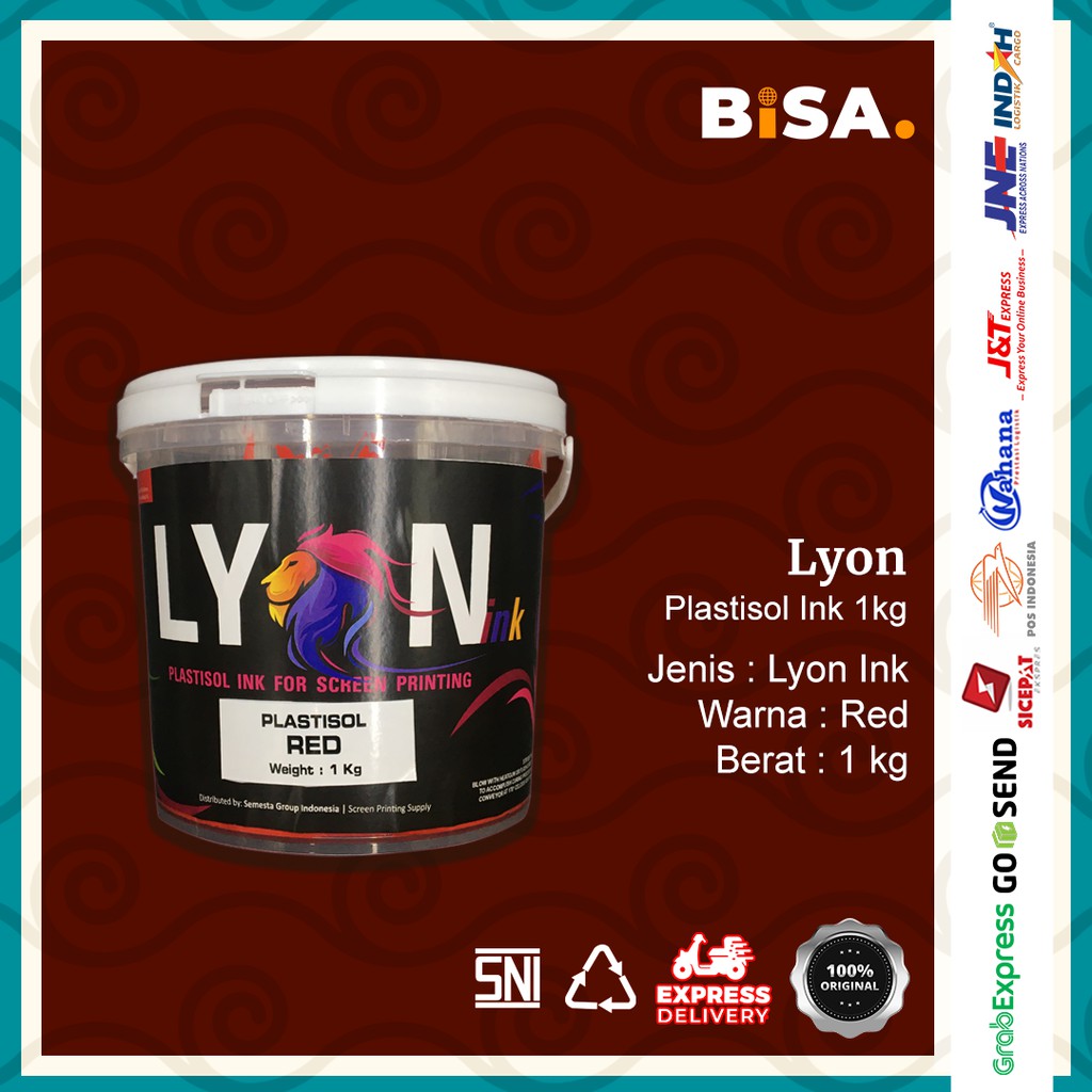Jual TINTA SABLON PLASTISOL LYON RED/MERAH 1KG | Shopee Indonesia
