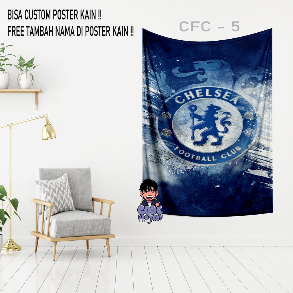 Jual POSTER KAIN CHELSEA - london - hiasan dinding club bola chelsea ...