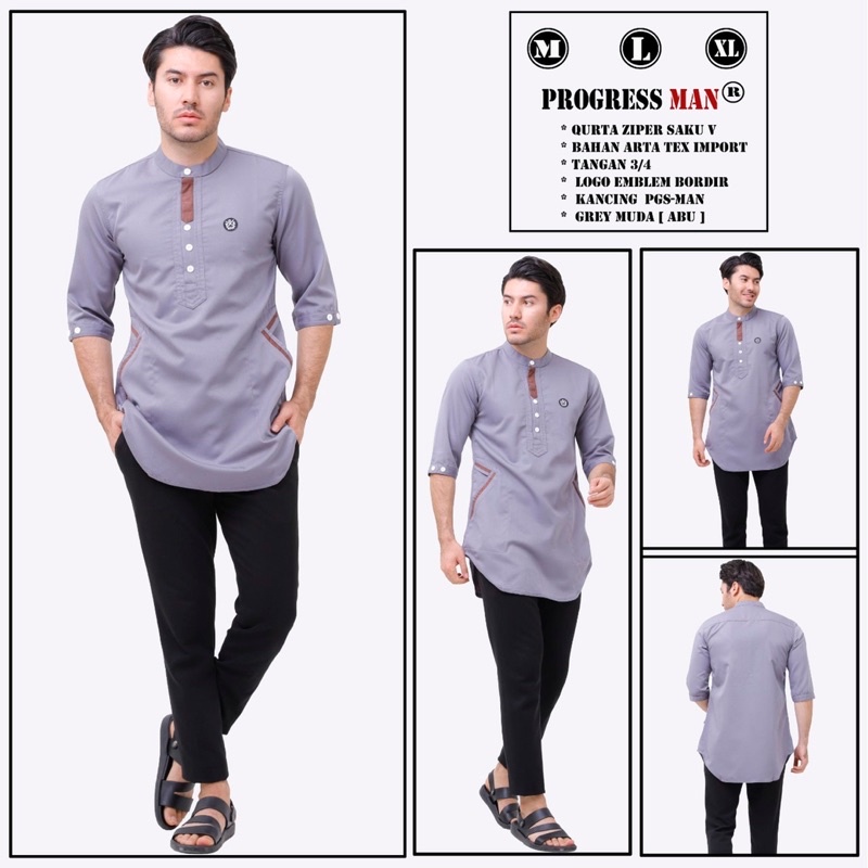 Jual Baju koko pria Dewasa Original Progress Man Baju Muslim Pria Kurta ...