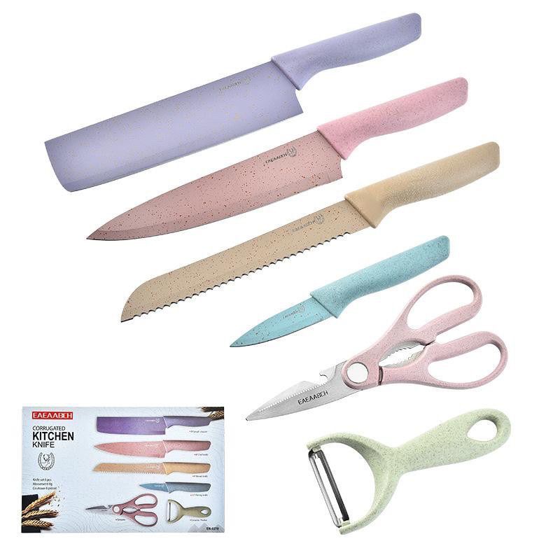 Jual PISAU JERAMI RAINBOW SET 6 in 1 KNIFE WARNA PASTEL | Shopee Indonesia