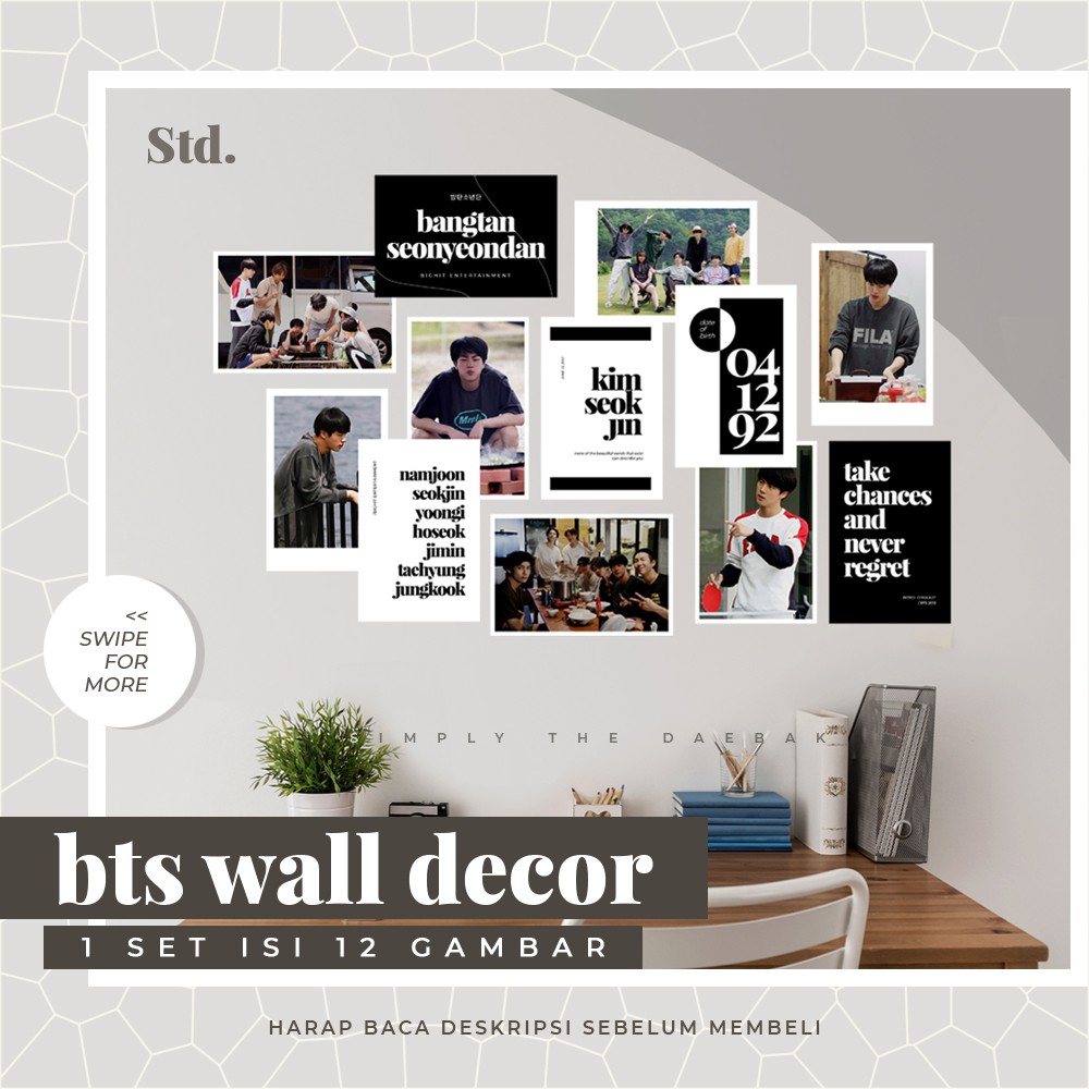 Jual BTS Wall Decor Kpop Poster hiasan dinding aesthetic minimalist tu ...
