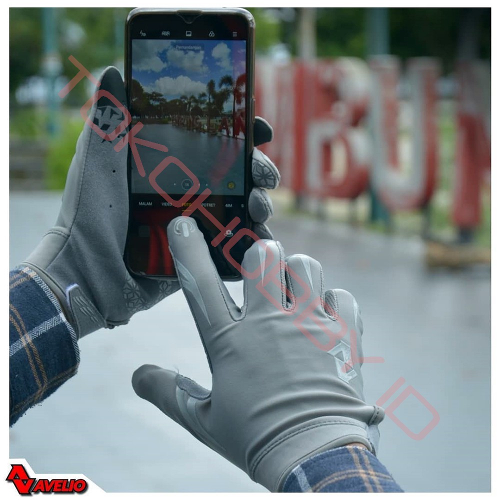 Jual Sarung Tangan Sepeda Touch Screen Avelio Defender Abu Silver MTB ...