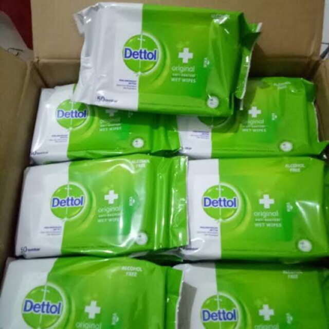 Jual DETTOL TISSUE BASAH WET WIPES ISI 50 ORIGINAL DAN SENSITIV ...