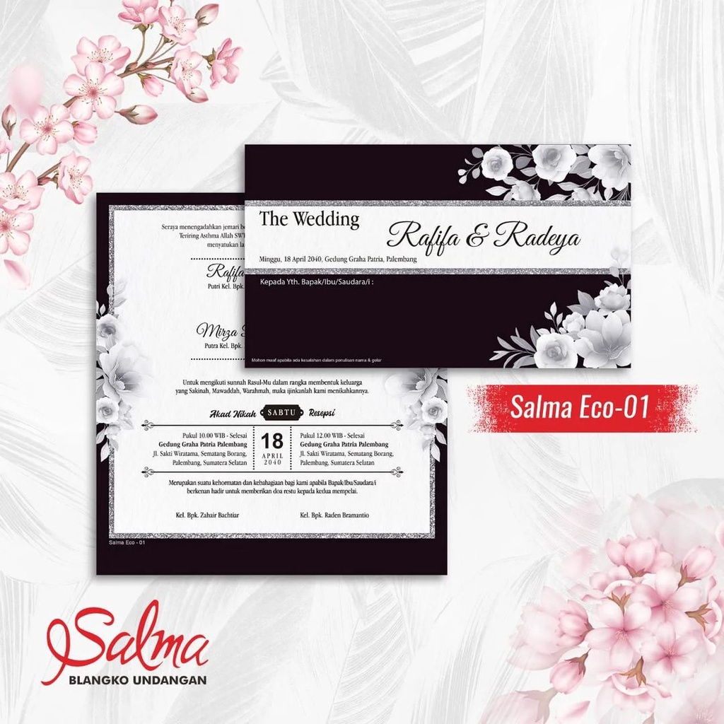Jual Undangan Merk Salma Eco 01, Tema Hitam | Shopee Indonesia