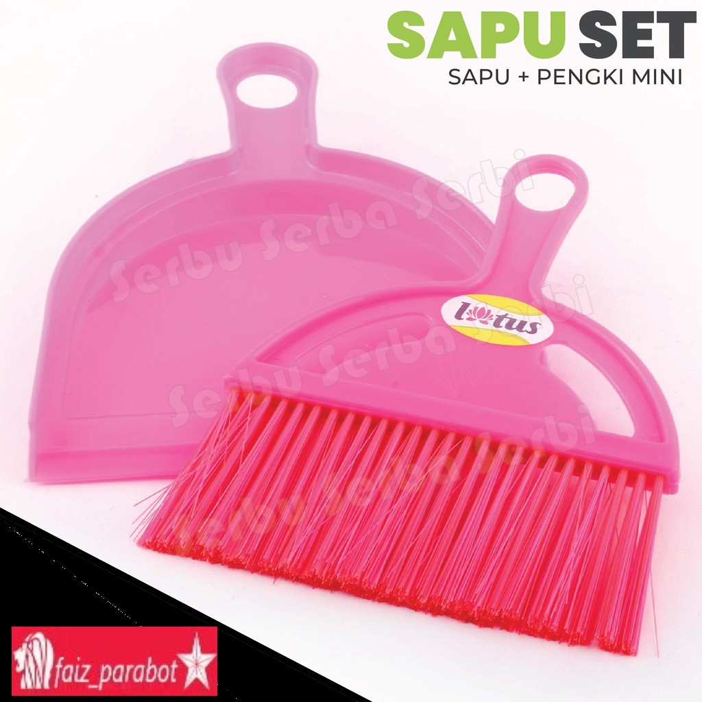 Jual Sapu Pengki Set Kecil /Mini Dustpan / Sapu serokan Mini lotus ...