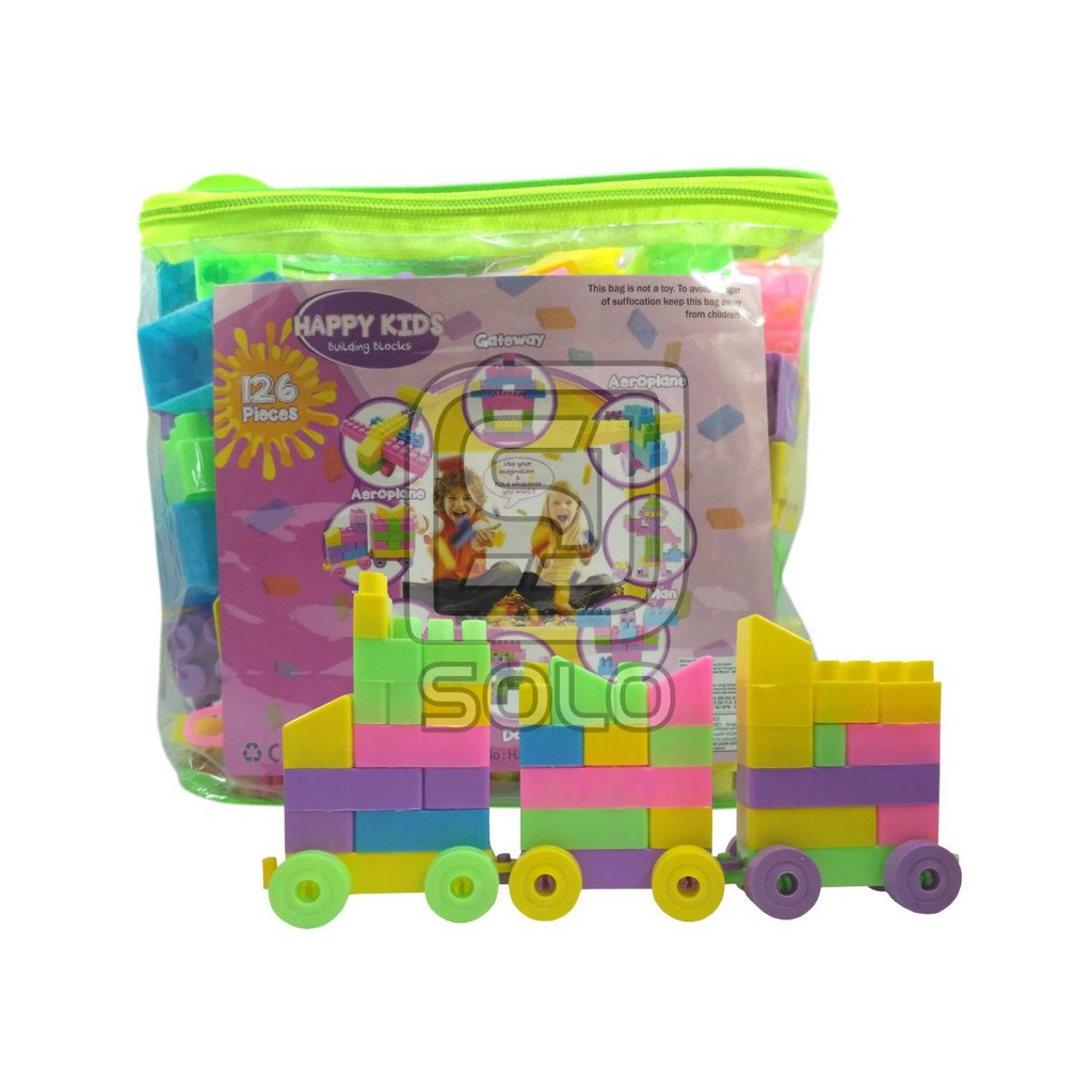 Jual Mainan Edukasi Anak Happy Kids Block Lego Building Blok Isi 126 ...