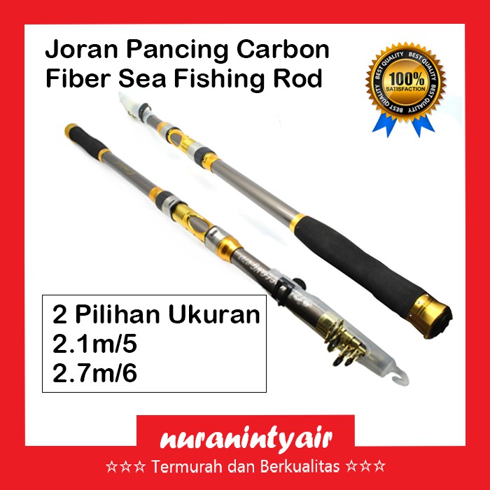 Jual Joran Pancing Murah Berkualitas Carbon Fiber Stainless Steel 2.1m ...