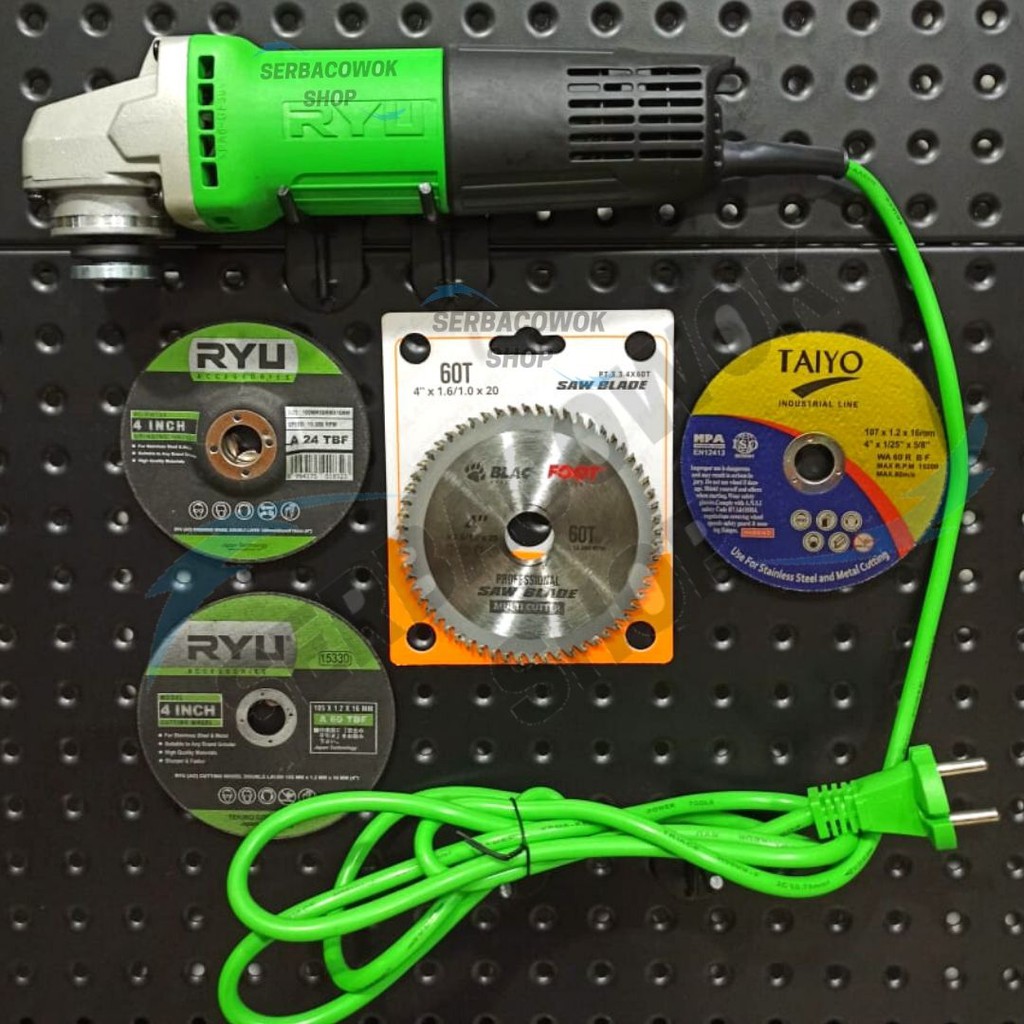 Jual Paket Mesin Gerinda Tangan Mesin Gurinda 4 Inch Ryu SIM 100-3 ...