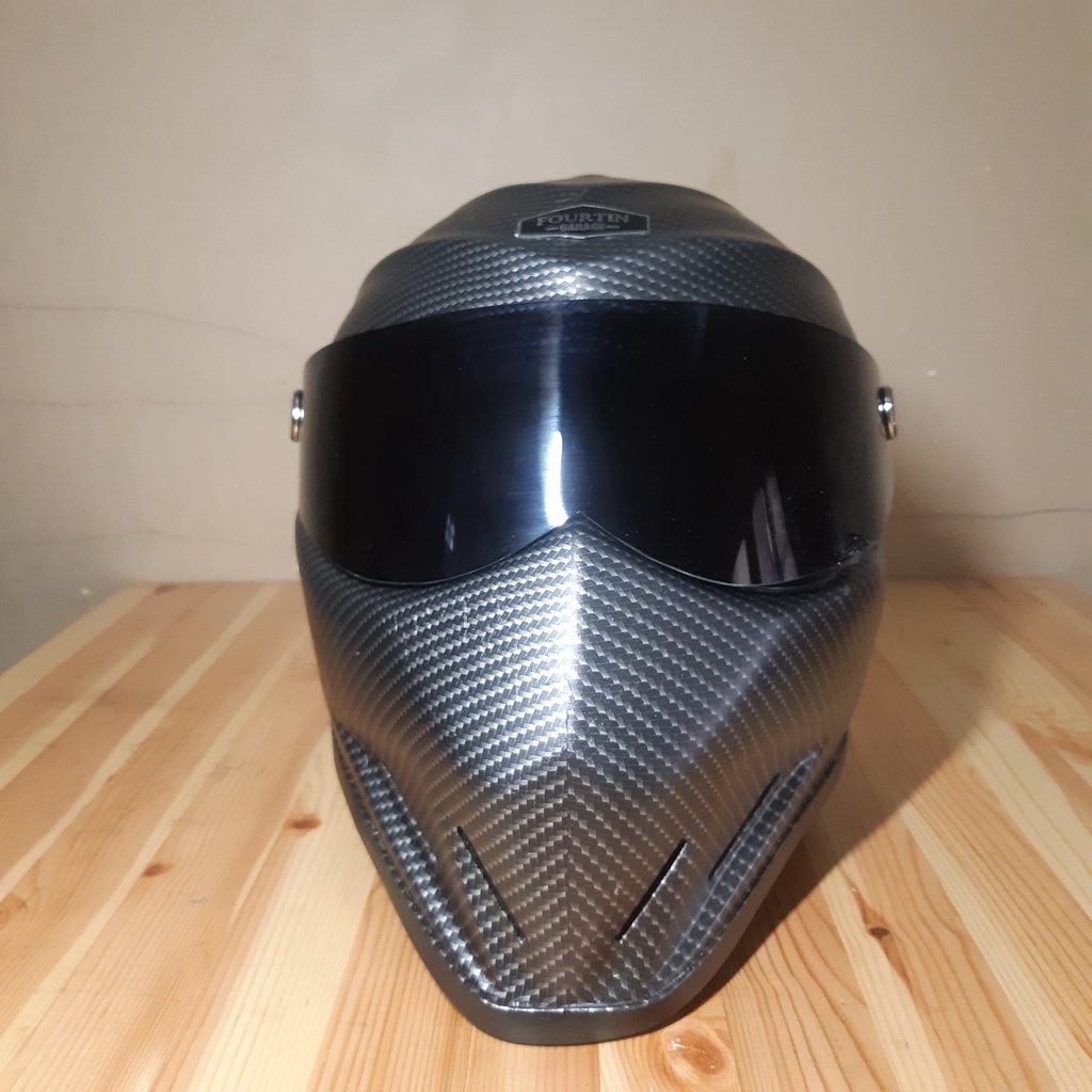 Jual Helm Custom Alien Retro motif Carbon | Shopee Indonesia